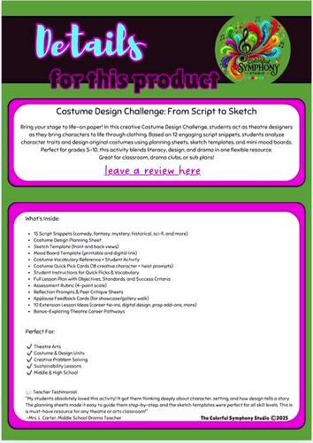 Costume Design Project for Theatre | Character Analysis & Visual ...