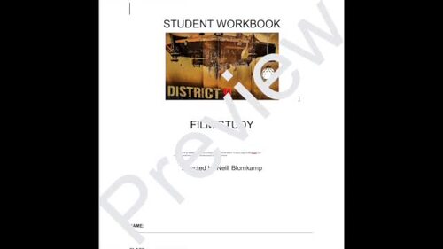 District 9 Film Study | Student Workbooks | USA | TPT