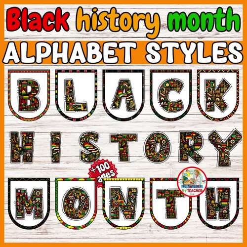 Black history month Bulletin Board Set Lettering styles - Classroom ...