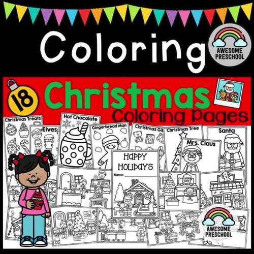 Christmas Coloring Pages - Preschool, Kindergarten, Early Years | TPT