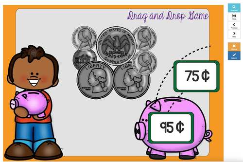 Money | Boom Cards | Counting Nickels and Quarters by Funny Owl | TPT