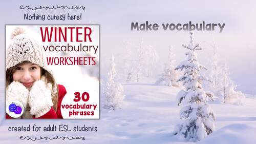 Winter Vocabulary Worksheets - Build Seasonal Vocabulary for Adult ESL