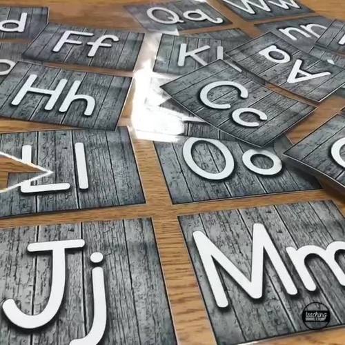 Wooden Farmhouse Alphabet Word Wall Letters by Teaching Elementary and ...