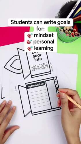 New Years Goals 2025 Writing Craft - Resolutions Bulletin Board Activity