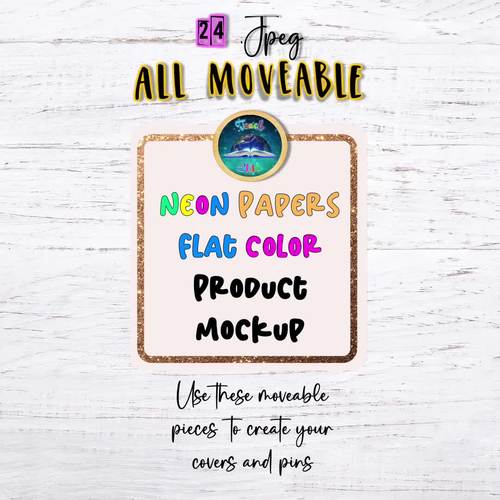 Neon Glam MOVEABLE Product Mockup| Paper Mock Up TpT Sellers by Teach Elite