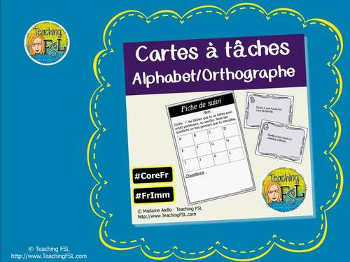 French Task Cards | Cartes à tâches | Alphabet / Orthographe (Spelling ...