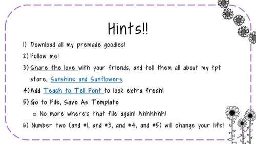 Lilac Green Banner Editable Sunflower Themed Slides by Sunshine and ...