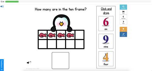 Penguin Ten Frame Counting | Winter Boom Cards by Teaching Autism