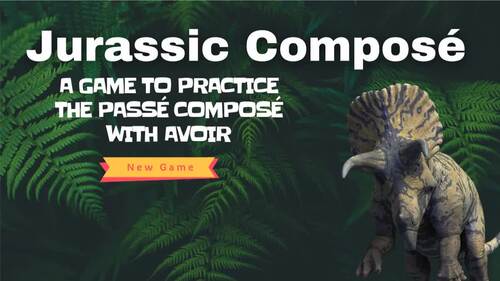 French passé composé with avoir digital escape game NO PREP Jurassic ...