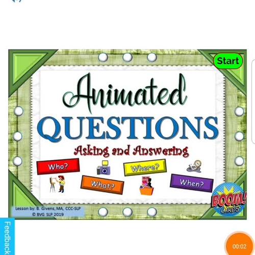 BOOM CARDS Asking & Answering QUESTIONS ANIMATED by BVG SLP | TPT