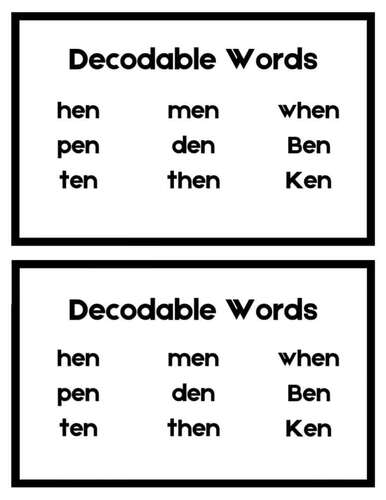 -en Word Family Decodable Reader - Short E CVC Mini Book - Decodable Text