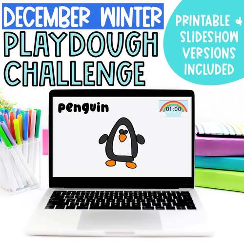 Kindergarten December Playdough Challenges by The Kinderhearted Classroom
