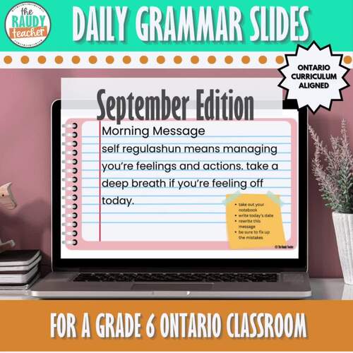 Grade 6 September Daily Grammar Slides | Ontario Language Curriculum