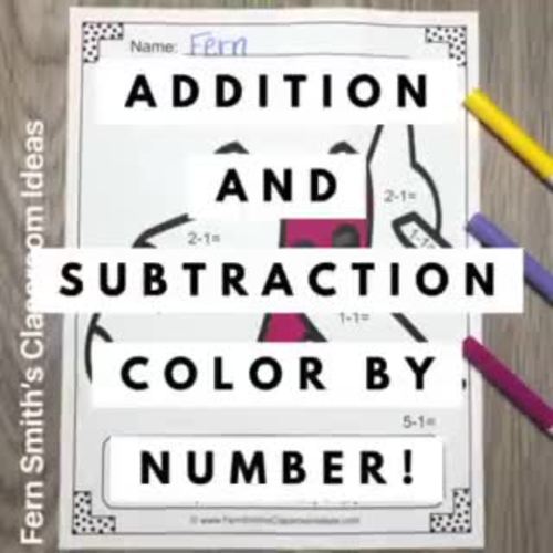 Color By Number Addition & Subtraction Transportation Bundle FREE ...