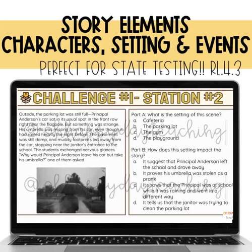 Story Elements 4th Grade Reading Comprehension| Characters, Setting and ...