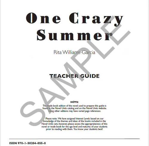 One Crazy Summer Novel Units® Teacher Guide Novel Study | TPT