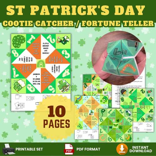 St. Patrick’s Day Fortune Tellers | 10 Cootie Catchers for Classroom Fun