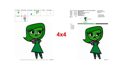 Disgust from Inside Out green character embroidery designs - Instant ...