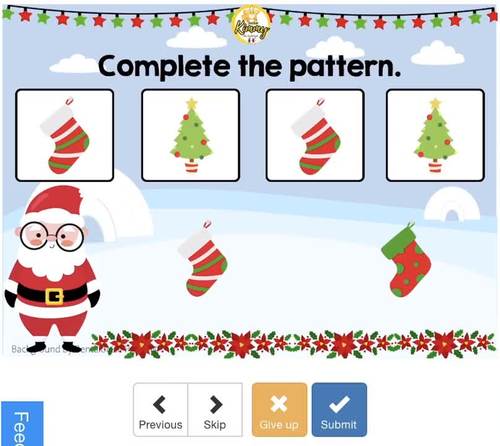 Christmas Patterns Picture Sequencing Boom Cards by Teacher Kimmy