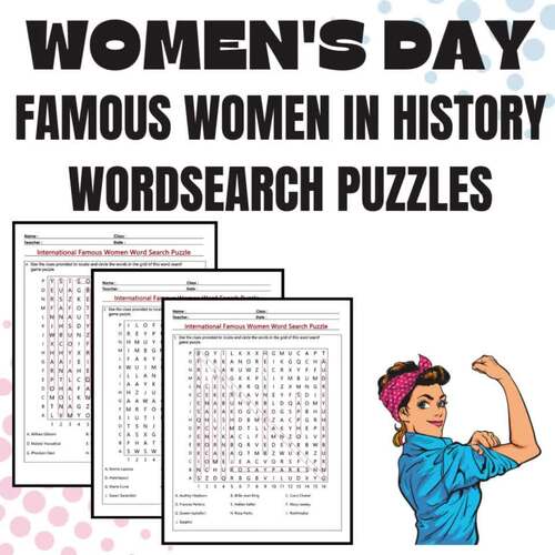 No PREP Famous Women History Month WORD SEARCH Vocabulary 7 Diversified ...
