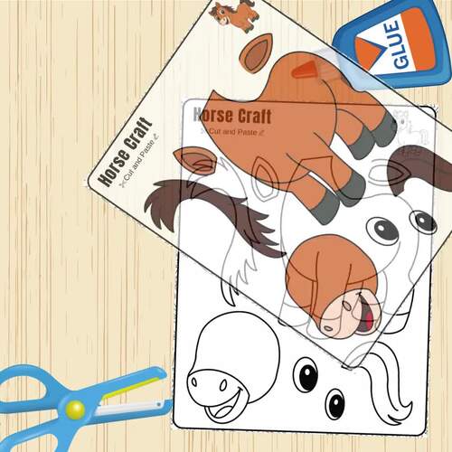 Horse Craft Farm Animals Bulletin Board Theme Craft Activities-Cut & Paste