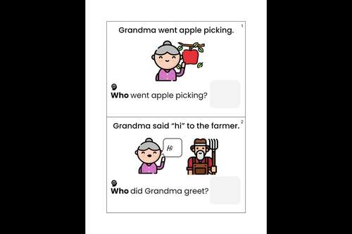 Apple Picking Wh Questions ADAPTED BOOK by speechlali | TPT