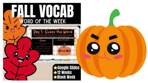 Fall Vocabulary: Word of the Week, Digital Google Slides, Word Work ...