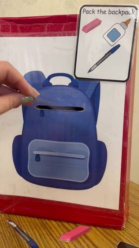 School Supply Packing Task Box by The Skilled Life Occupational Therapy
