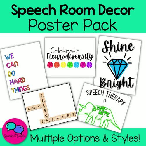 Speech Therapy Room Decor - Speech Therapy Poster Variety Pack | TPT