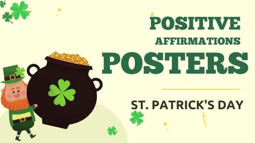 Positive Affirmation Posters | St. Patrick's Day | March by The ...