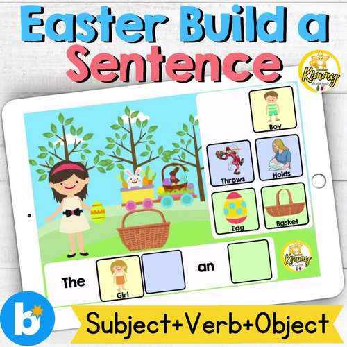 Easter Build a Sentence SVO Boom Cards by Teacher Kimmy | TPT