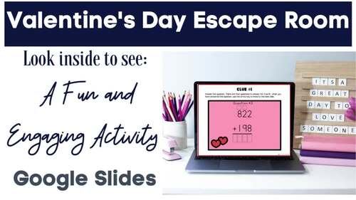 Escape Room Valentine’s Day Math Activities for 3rd Grade by Rosie's ...