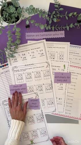 Addition and Subtraction within 100, 2 digit addition and subtraction ...