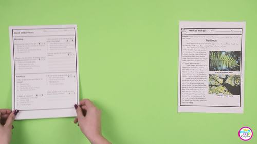 3rd Grade Reading Comprehension Spiral Review Passages Quarter 3 Lexile ...