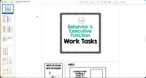 Behavior and Executive Function Work Tasks by The Autism Helper