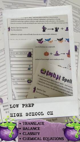 Halloween Chemistry Activity - Witch’s Brew of Chemical Reactions ...