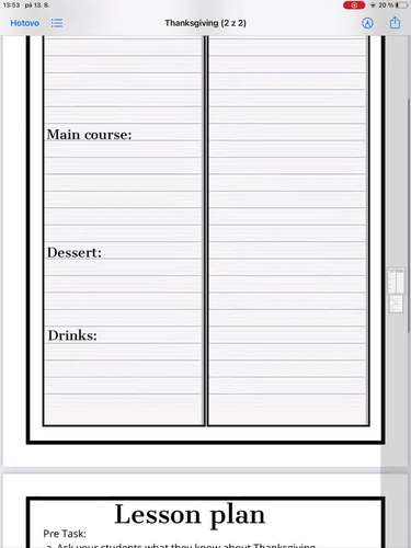 Planning a Thanksgiving dinner | Task based lesson ESL + I am thankful ...