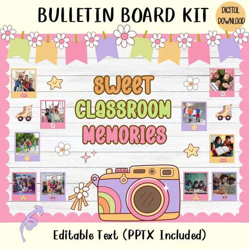 Classroom Memories Bulletin Board Kit | Editable Student Photo Display