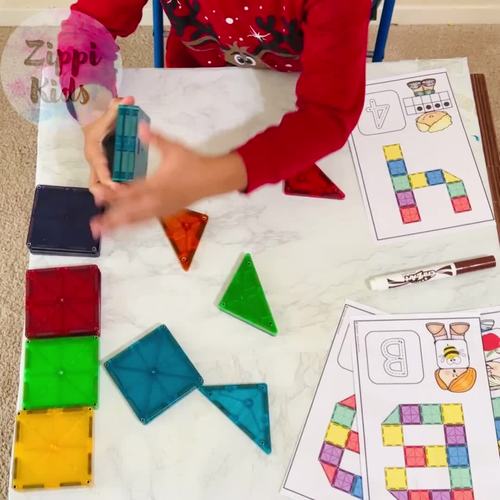 Alphabet Activities with Magnetic Tiles, Uppercase Letters A-Z ...