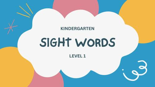 Kindergarten Sight Words Level 1 by Finance Curriculum Hub | TPT
