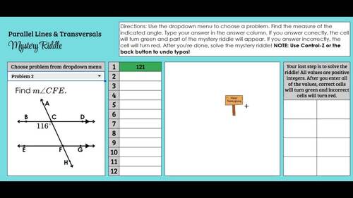 Parallel Lines and Transversals Digital Mystery Riddle Activity ...