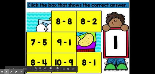 Google Slides™ Addition and Subtraction Facts Mystery Picture for Summer