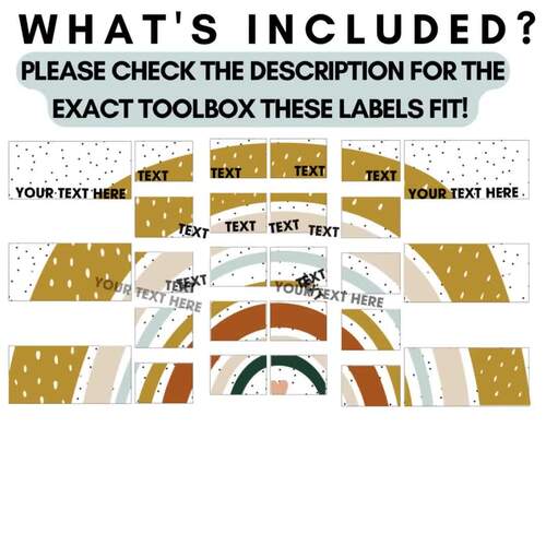 Boho Rainbow Teacher Toolbox Labels | Editable | TPT