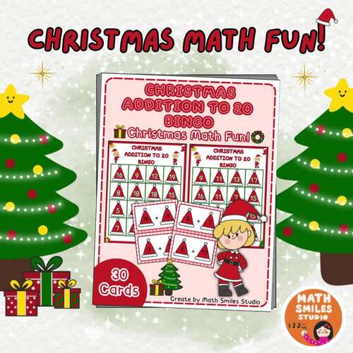Christmas Addition to 20 Bingo Game | Holiday Math Activities | 1st ...