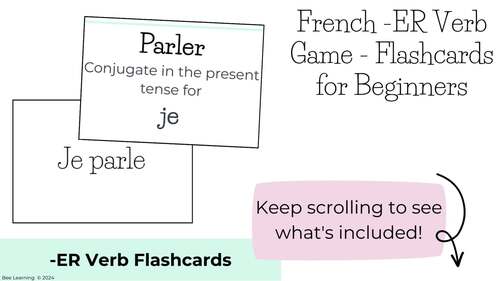 French Regular ER Verb Flashcards – Print & Go Game for Beginners