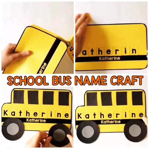 School Bus Craft Back to School Name Craft Editable Name Craft Bus Template