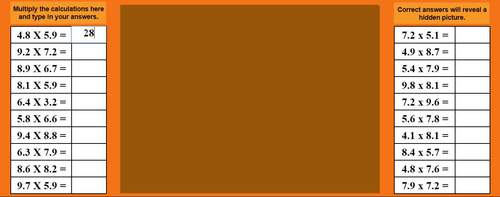 Mystery Digital Pixel Art NO PREP - Pumpkin Cat Decimal Multiplication ...