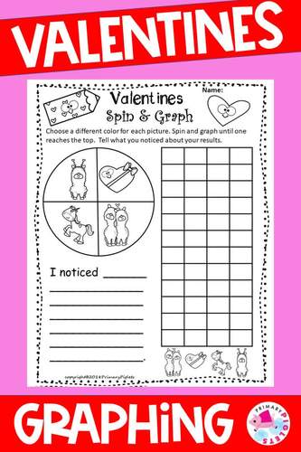 Valentine's Day Graphing Worksheets Hearts by Primary Piglets | TPT