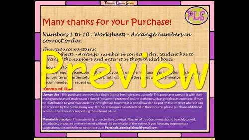 Numbers 1 to 10 : Worksheets - Arrange numbers in correct order ...