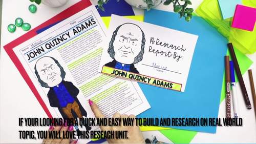 John Quincy Adams Research Report | President Biography | 3rd-5th Grade ...